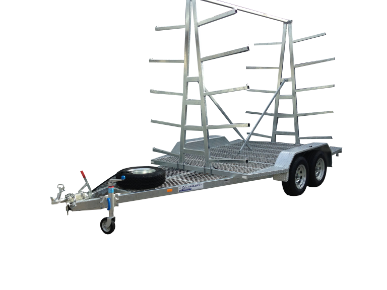 Multi Canoe Trailers Galvanised with spare wheel and jockey wheel ...